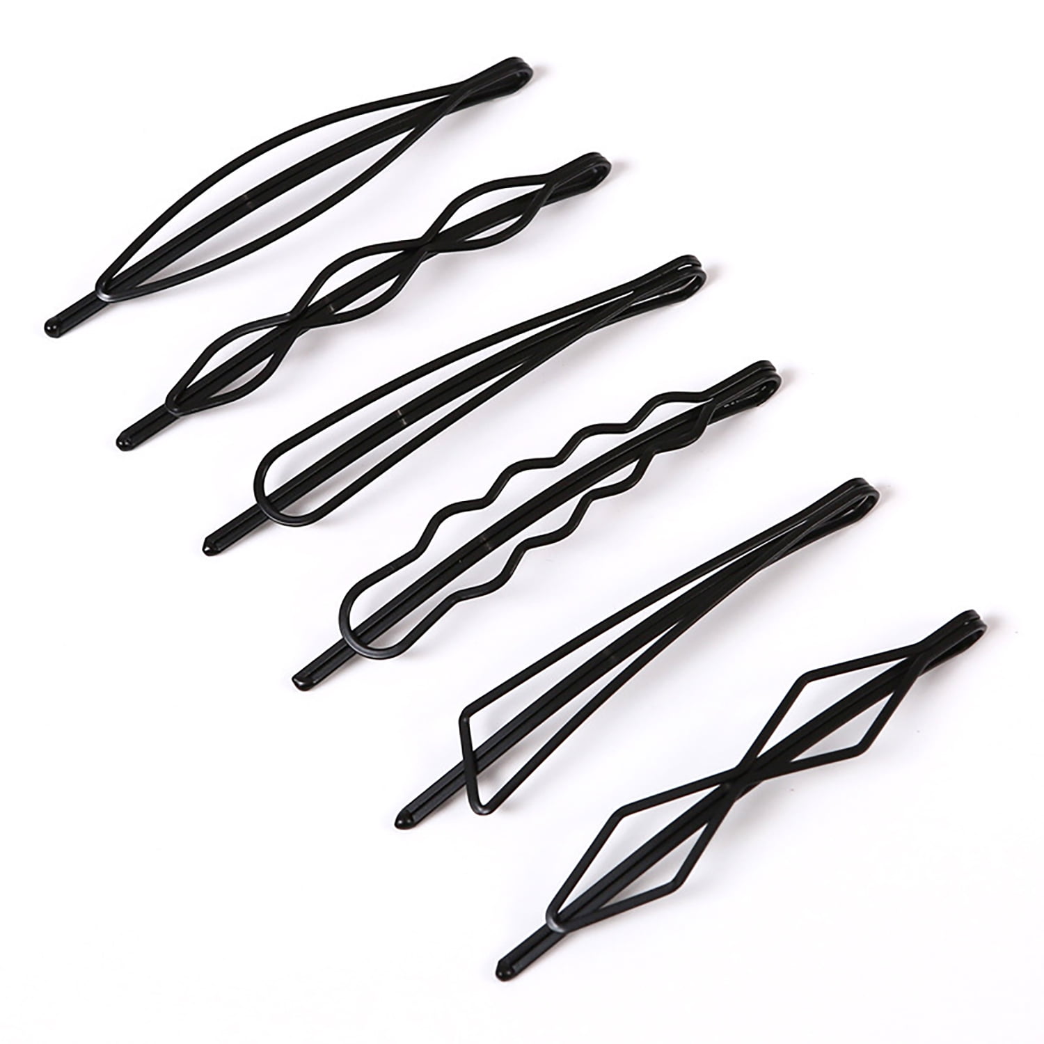 6 pcs different styles of black hair pins - Walmart.com
