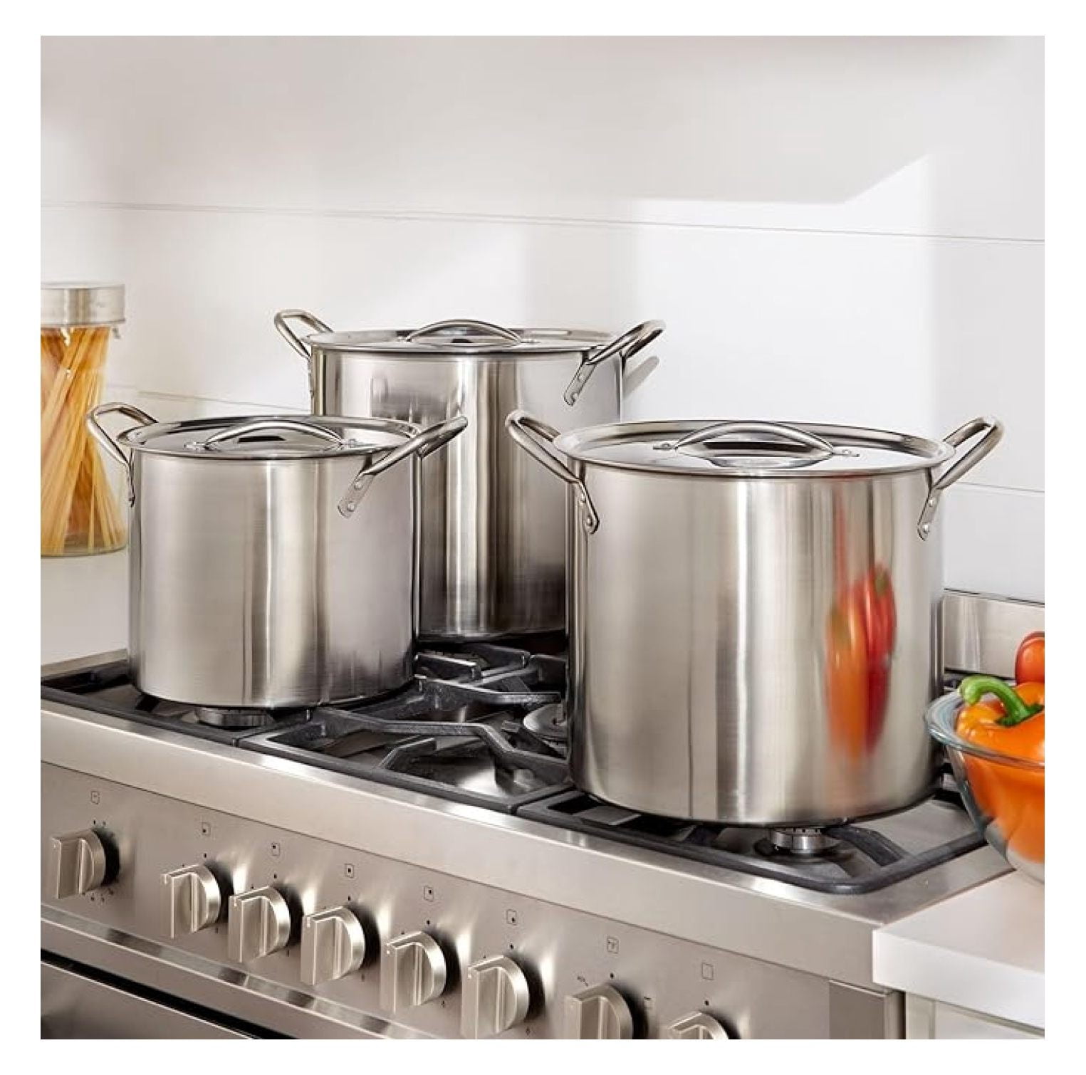 6 pcs set (6/8/12) Quart Stainless Steel Stockpot with Lid Food Grade ...