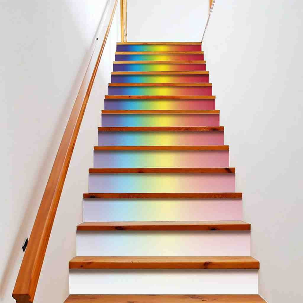 6 piece /13 piece set of shiny Stair stickers Colorful self-adhesive ...