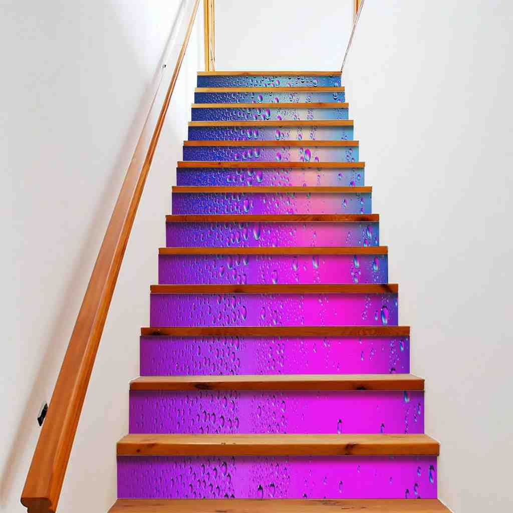 6 piece /13 piece set of shiny Stair stickers Colorful self-adhesive ...