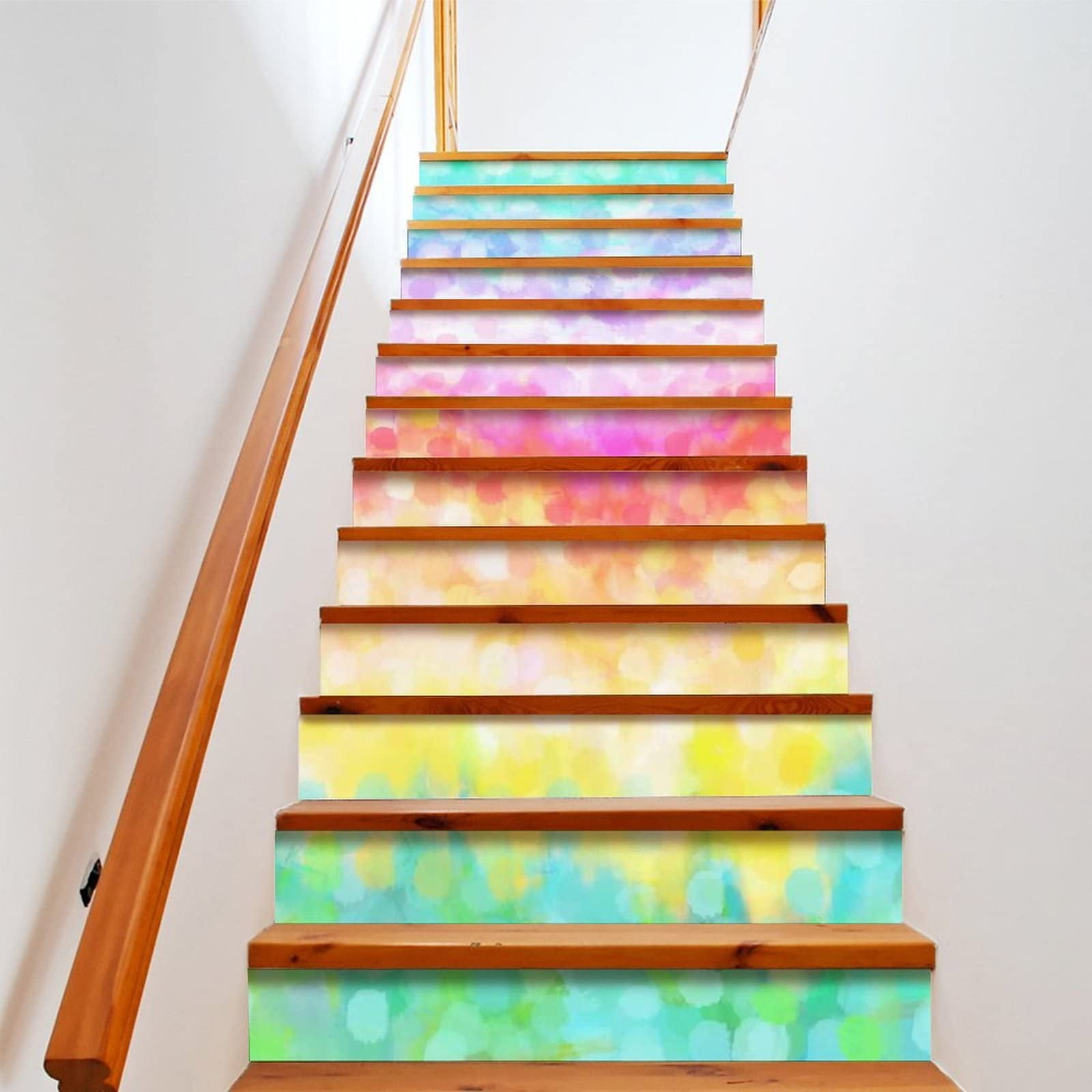 6 piece /13 piece set of shiny Stair stickers Colorful self-adhesive ...