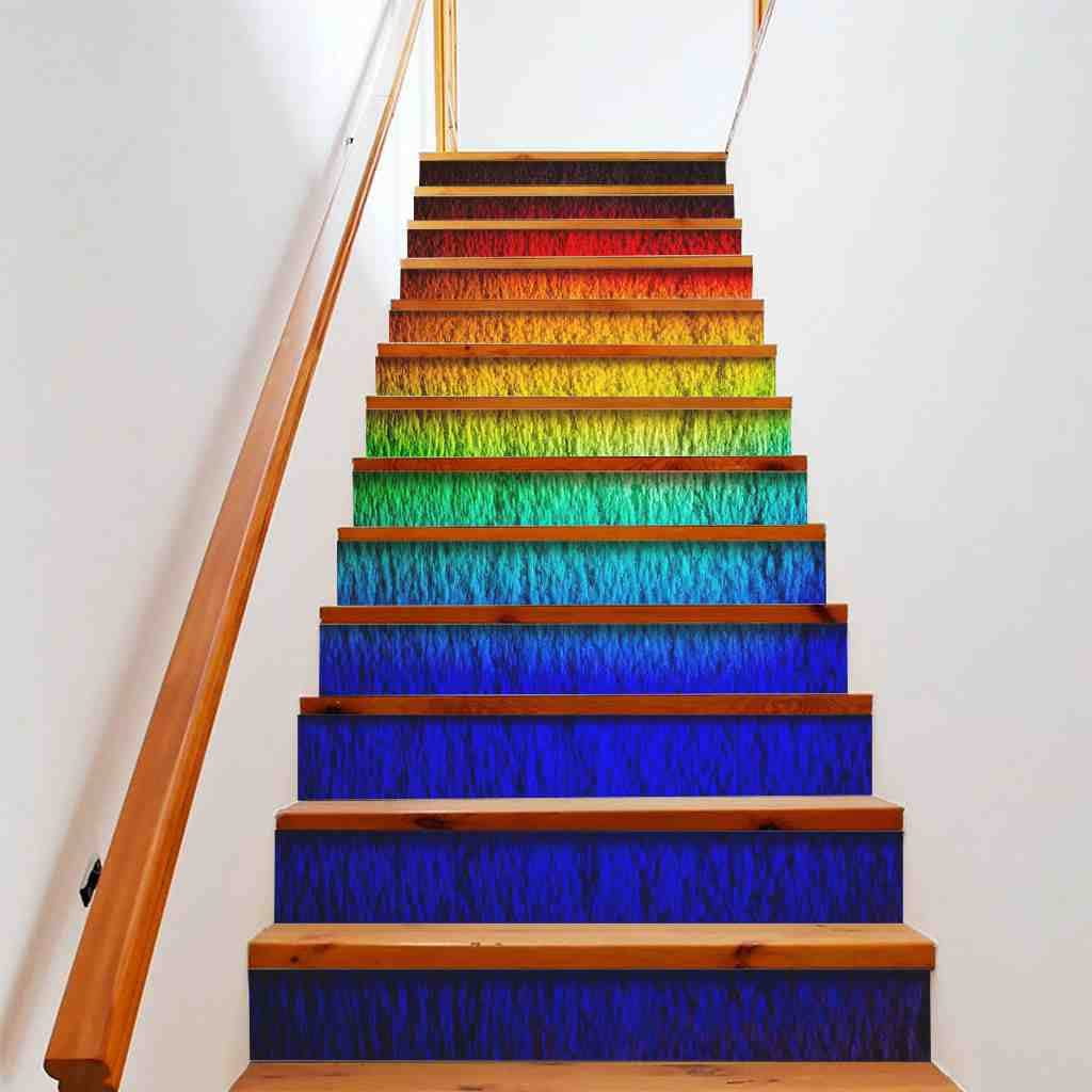 6 piece /13 piece set of shiny Stair stickers Colorful self-adhesive ...