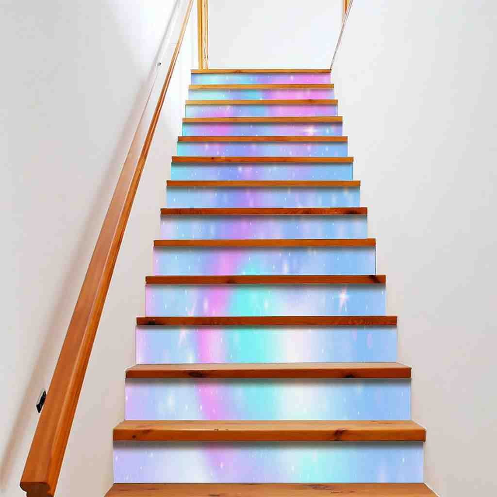 6 piece /13 piece set of shiny Stair stickers Colorful self-adhesive ...