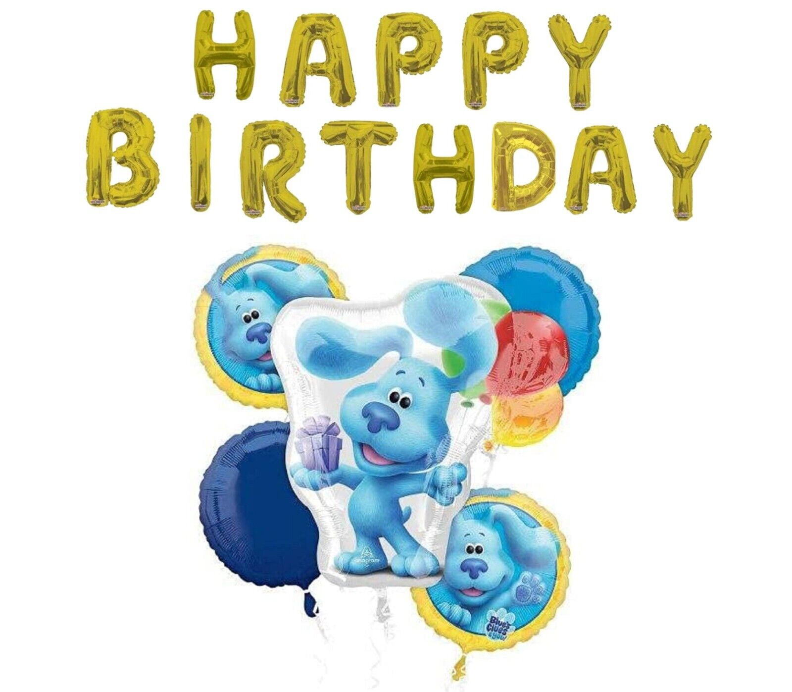 6 piece Blues Clues Happy Birthday Party Balloons Decoration Supplies ...