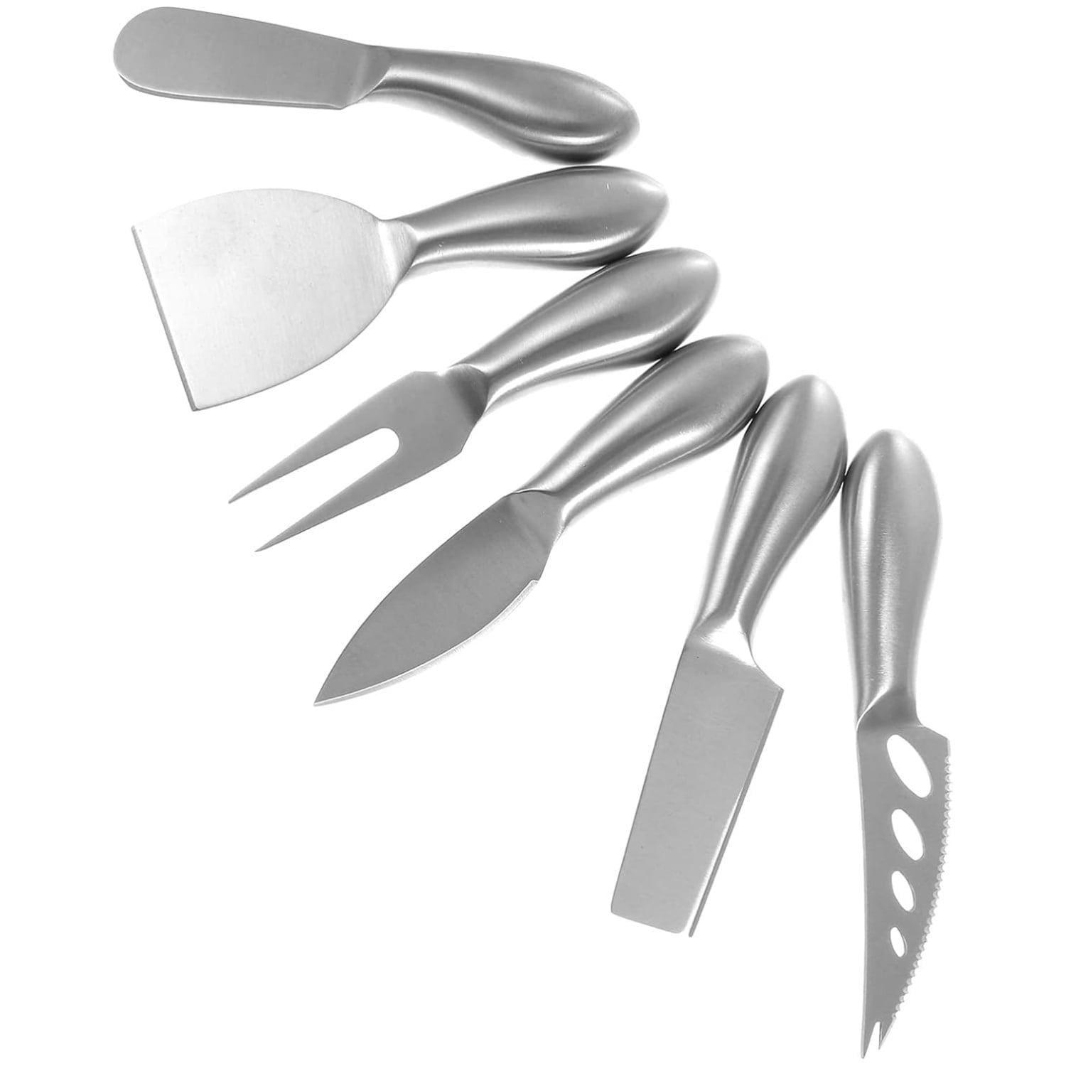 6-piece Cheese Knife Set,Sliver Stainless Steel Cheese Knives Set ...