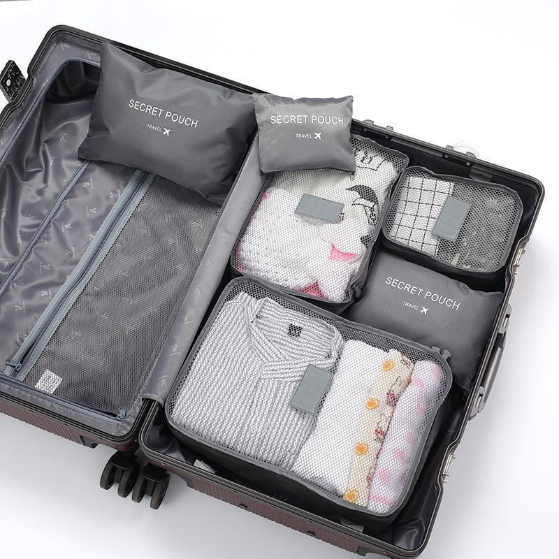 6-piece Large Size Travel Organizer Portable Suitcase Organizer Clothes ...