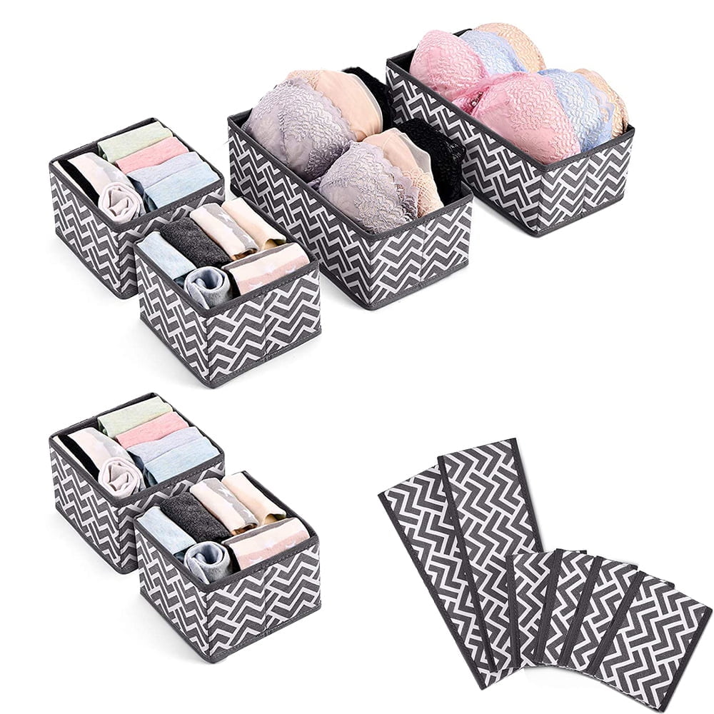 6-piece Set Dresser Drawer Organizer, Closet Storage Bins Fabric ...