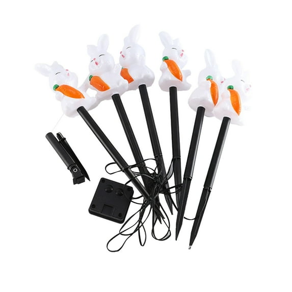 6-piece Set Of LED Lights, Easter Bunny Carrot Lights, Garden ...
