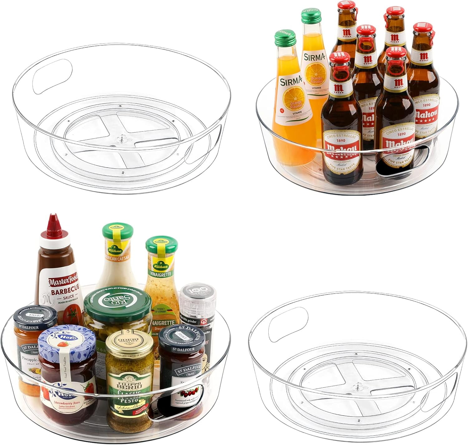 6-piece cabinet storage rack, upgraded 11.5-inch transparent turntable ...