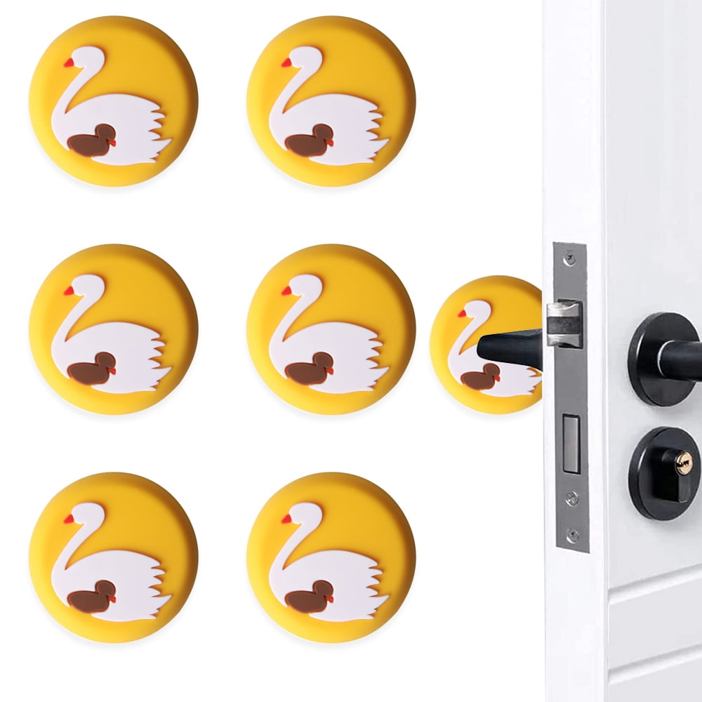6-piece cartoon silicone door barrier protector anti-collision pad for ...