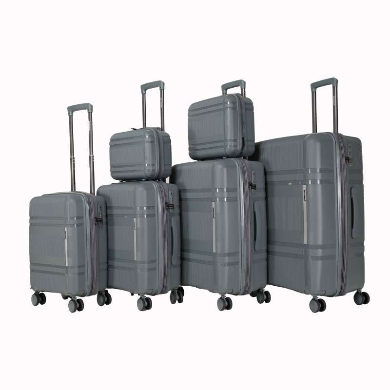6-piece luggage set, expandable hard shell luggage set with rotating ...
