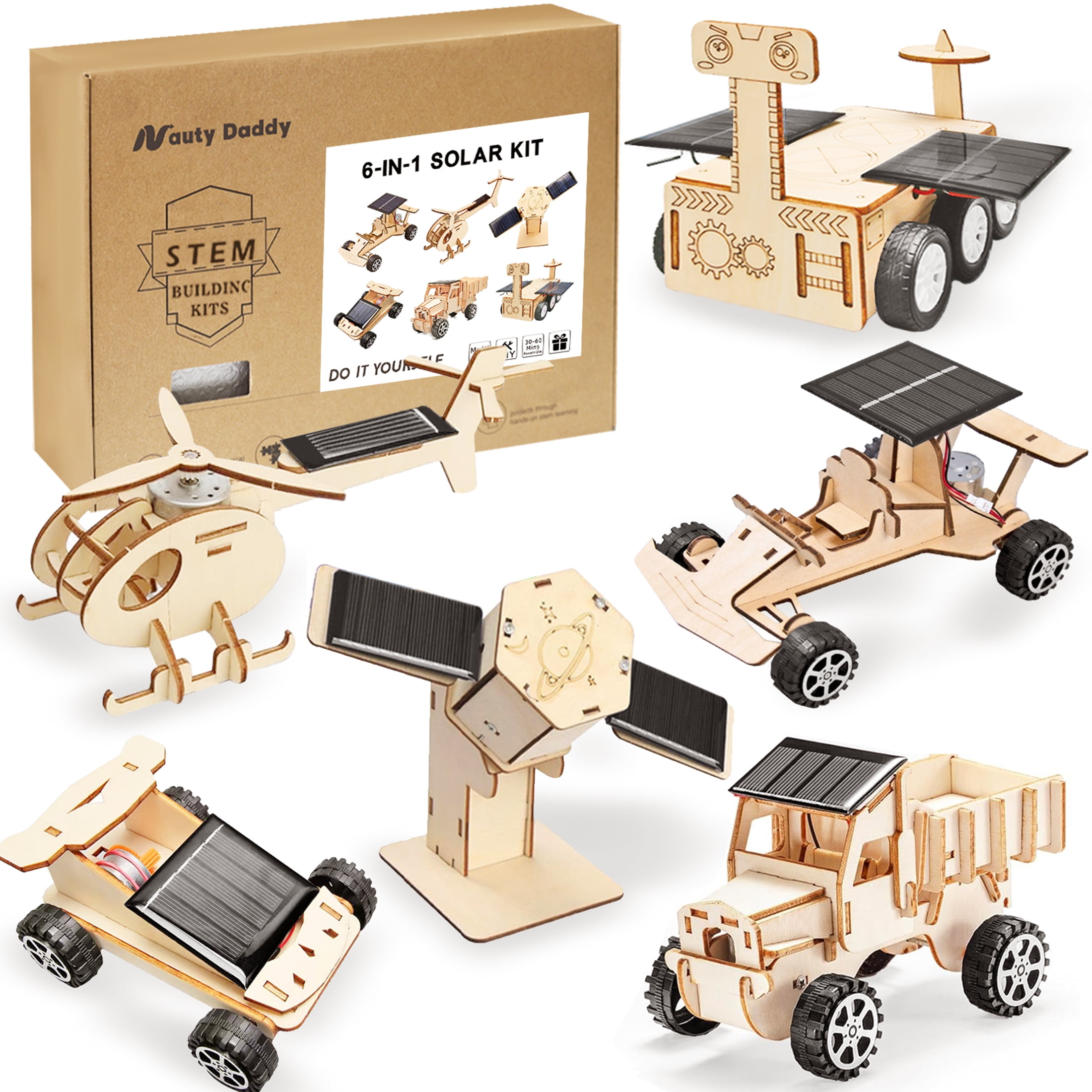 6-piece set - DIY Solar System Assembly Toys - Rotating Solar Satellite ...