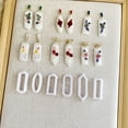 6-piece set of geometric frame soft clay irregular earrings making mold ...