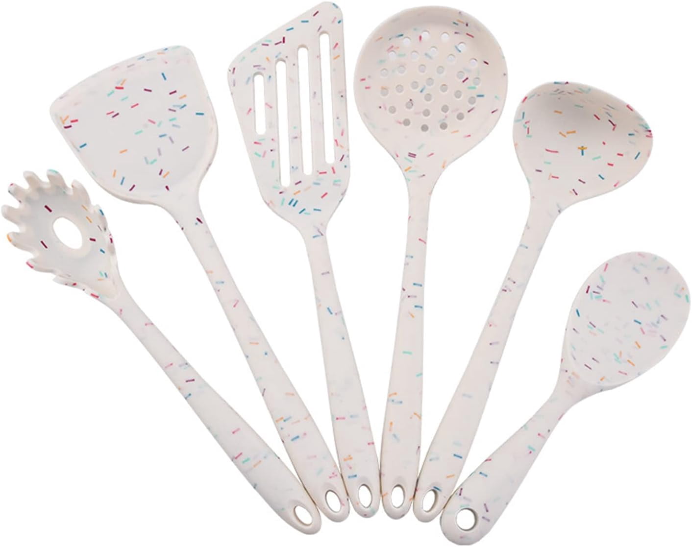 6-piece silicone kitchen utensil set, silicone cooking utensils, heat ...
