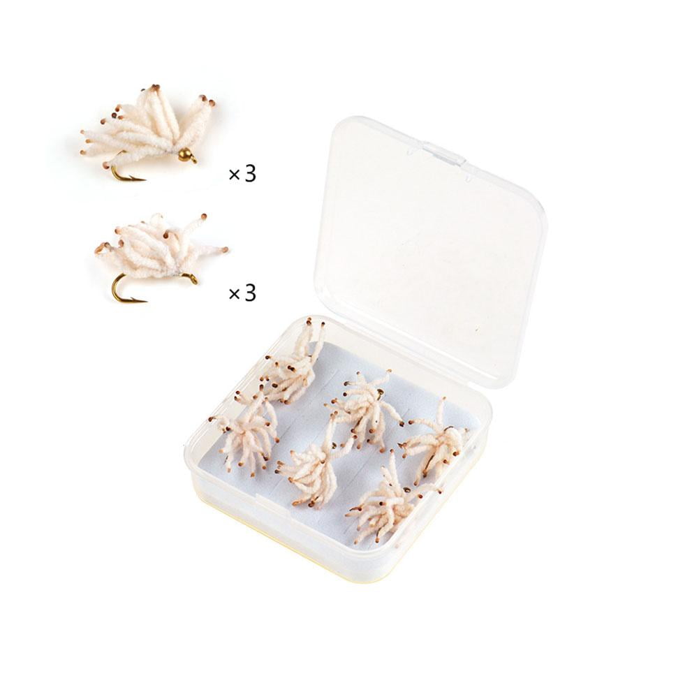 6 pieces (A) 6pcs fly fishing white striped horse mouth simulation ...