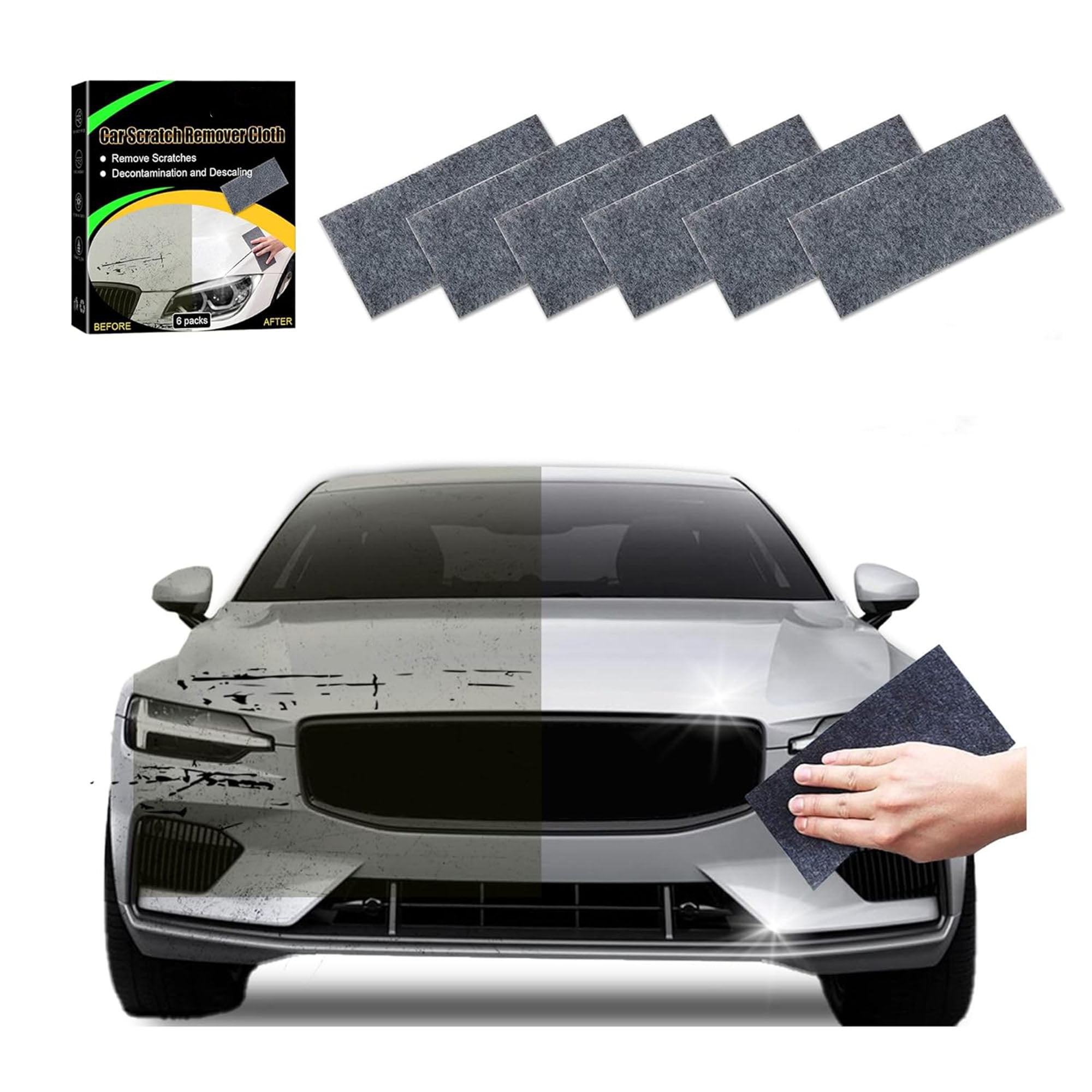 6 pieces Nano Sparkle Cloth for Car Scratches,2025 Nano Sparkle Cloth ...