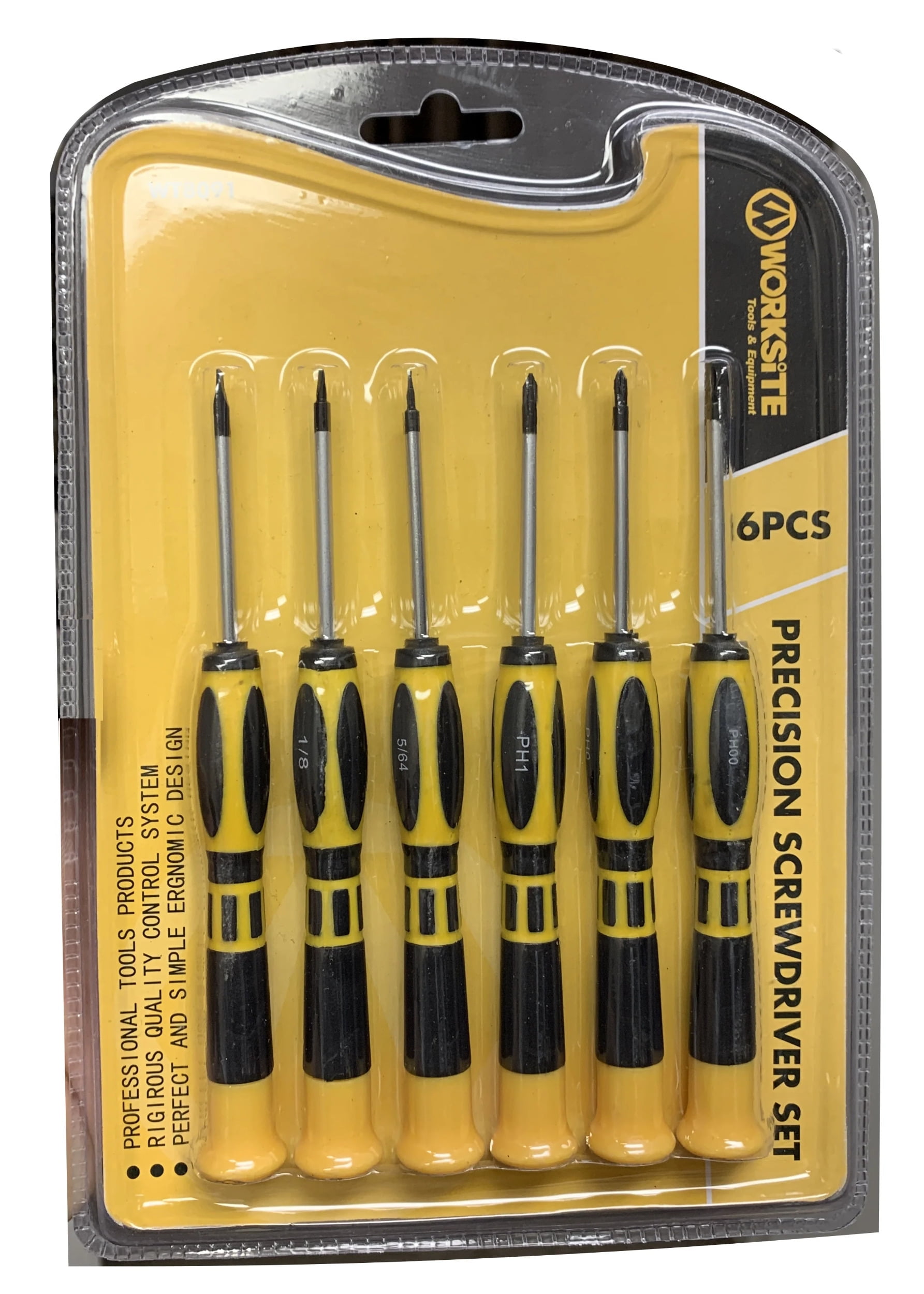 6 pieces Precision Screwdriver Set Professional Worksite WT8091 Slotted ...