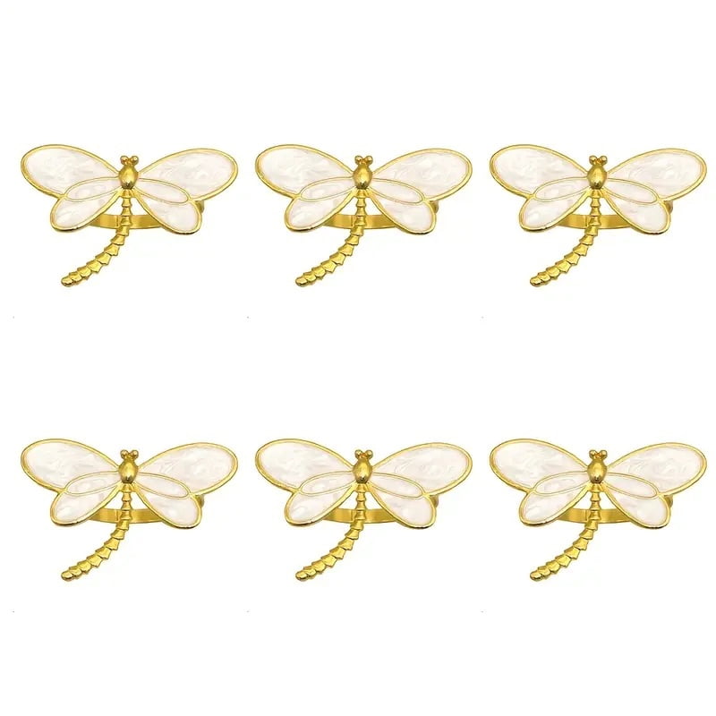 6 pieces of hot-selling hotel western restaurant dragonfly napkin rings ...