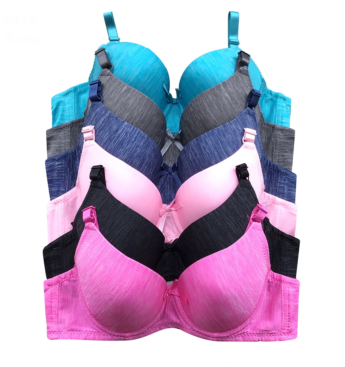 6 pieces of Pushup Underwired Lace Lady's Gentle Push Up Bra A B C Cup ...