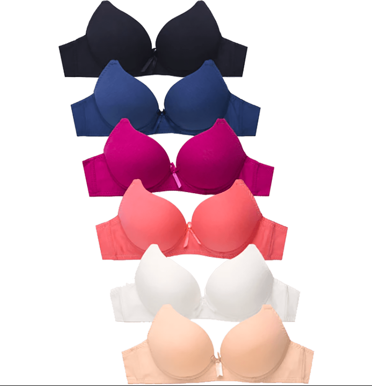 6 Pieces Of Pushup Underwired Lace Ladys Gentle Push Up Bra A B C Cup 36b 4370m1 53r2 53r3