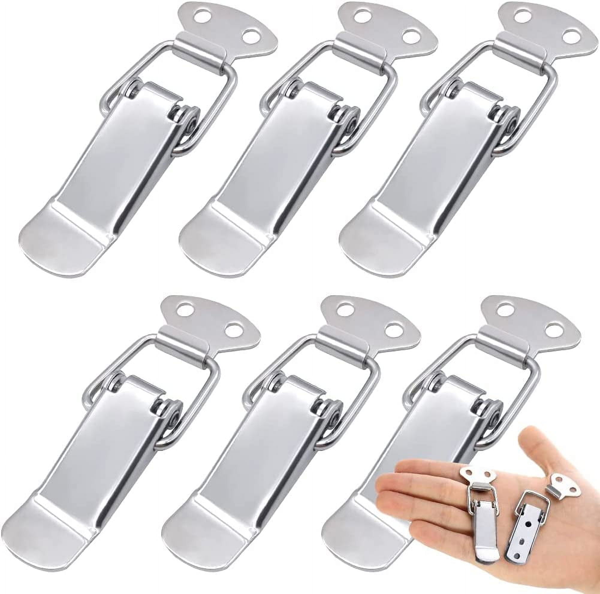 6pcs Silver Stainless Steel Box Latch Lever Door Window Drawer Cabinet ...