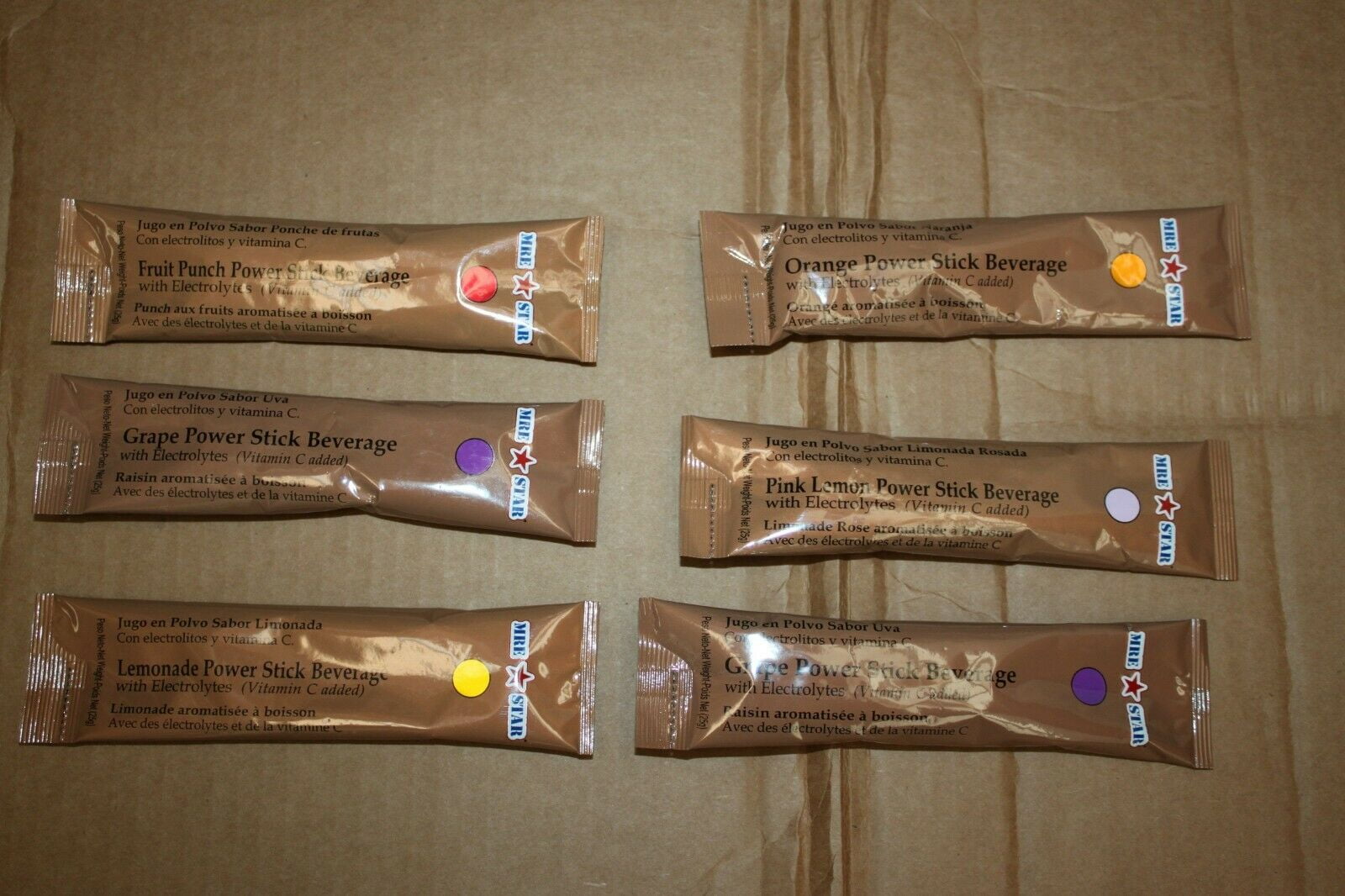 MRE STAR 6 Pack Powdered Drink Mix, Assorted Flavors, Vitamin C ...