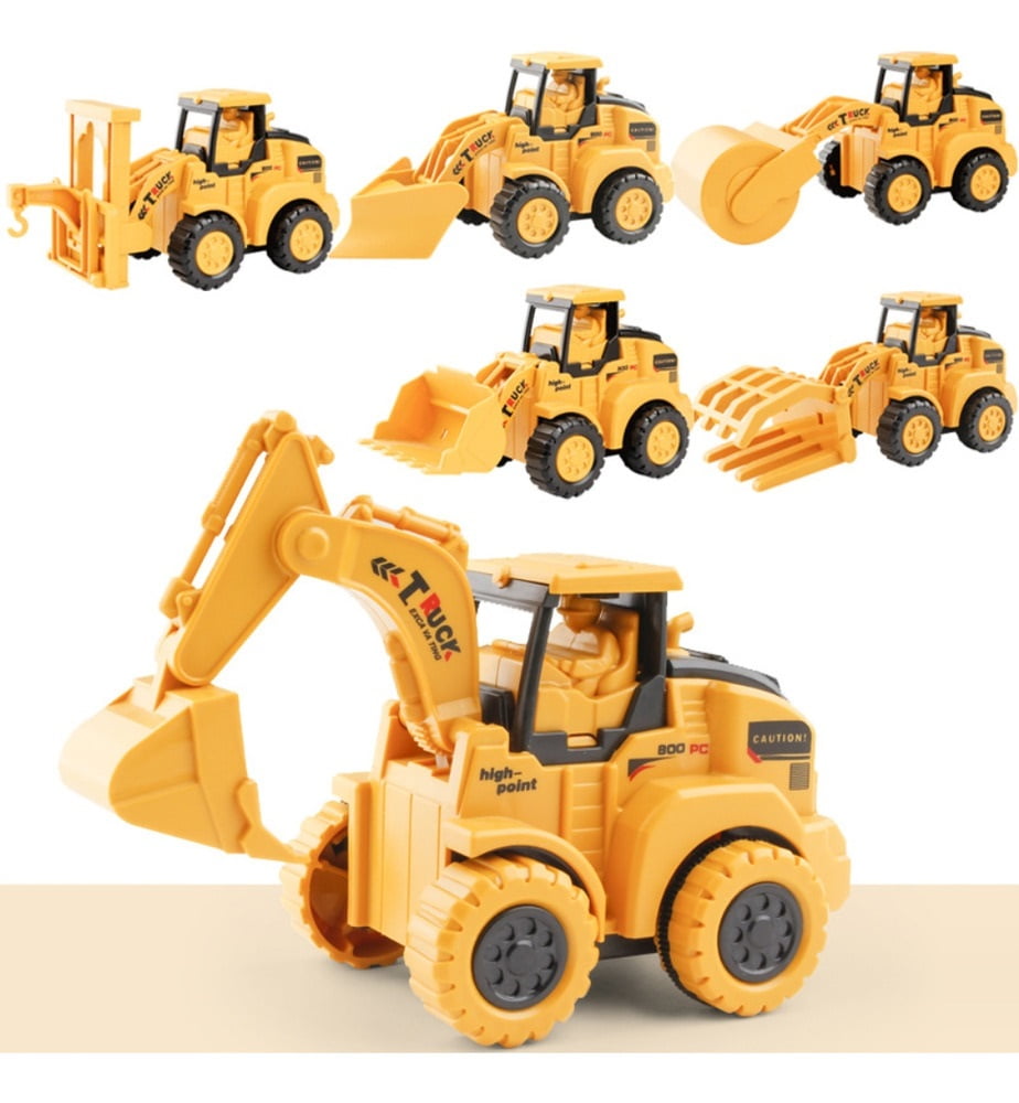 6 push-together engineering boy toy cars engineering car toy sets ...