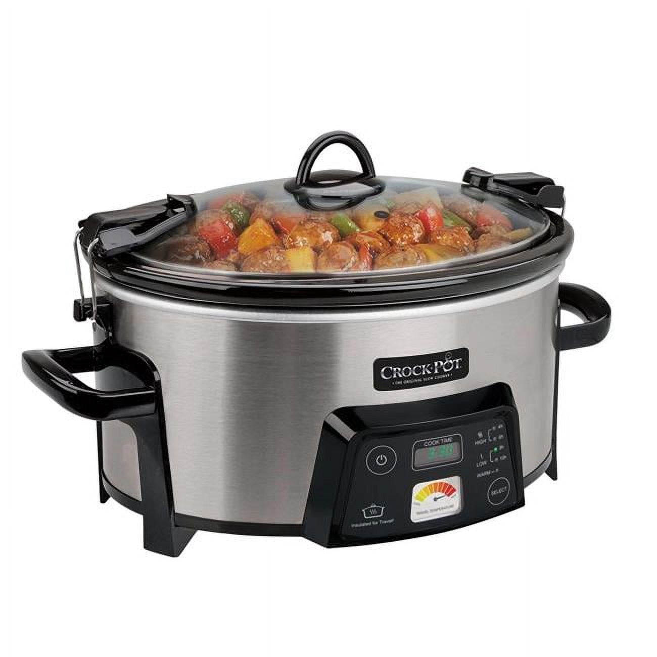 6 qt. Cook & Carry Programmable Slow Cooker in Stainless Steel ...