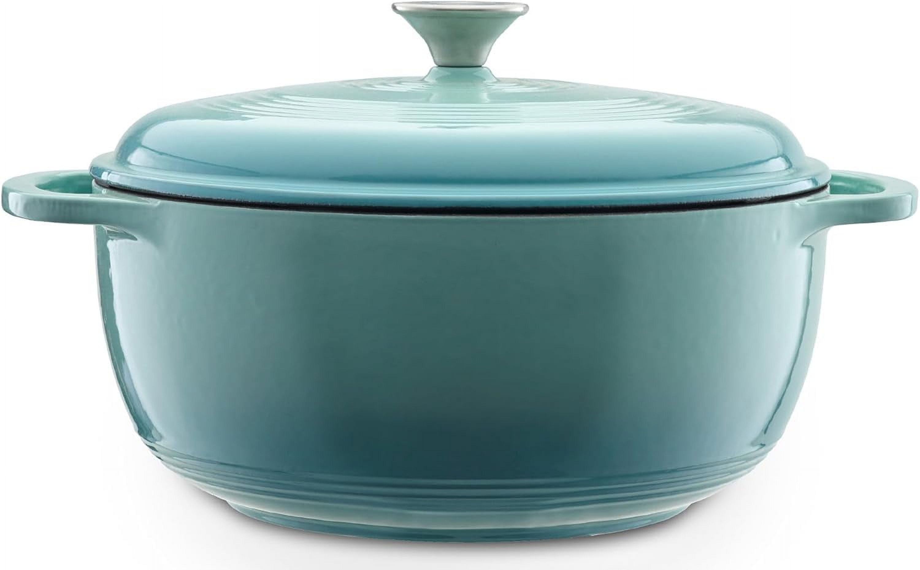 6 qt. Enameled Cast Iron Round Dutch Oven with Lid for Even Heat ...