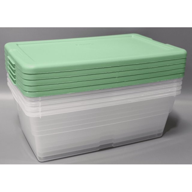 Sterilite Stackable 6 Qt Storage Tote Box Container, Crisp Green (5 ...