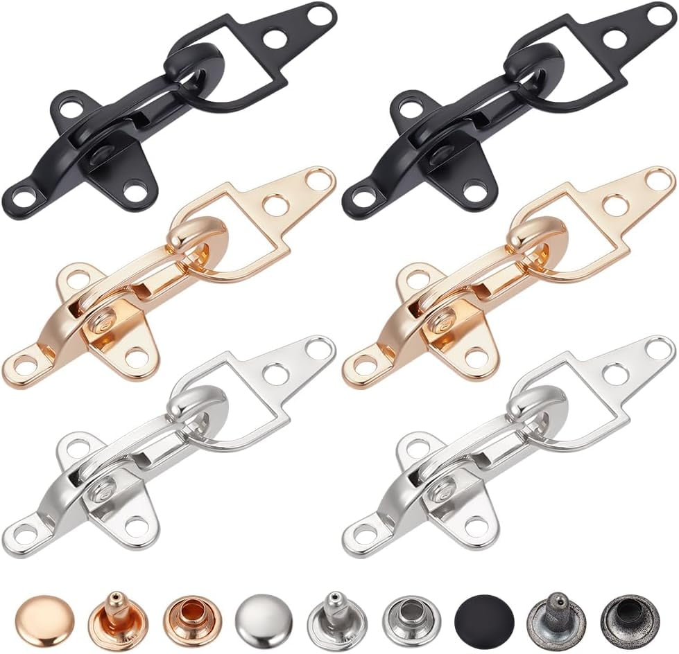 6 sets 6 colors Alloy Interlocking Clasps for Coat Down Jacket Sewing ...