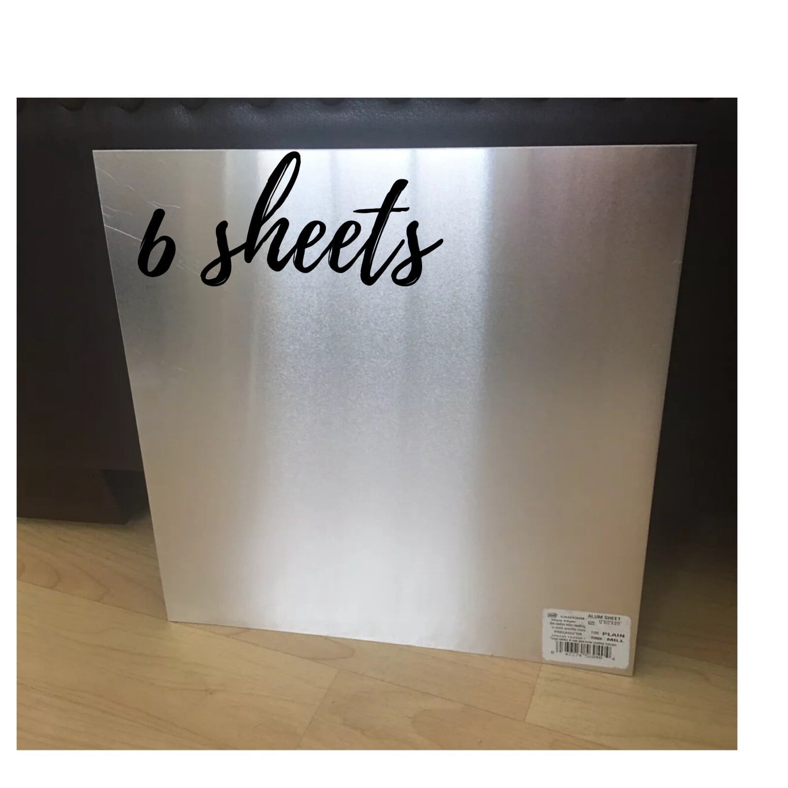 (6 sheets) Lightweight & strong Aluminum sheet plate in silver 12 x 12 ...