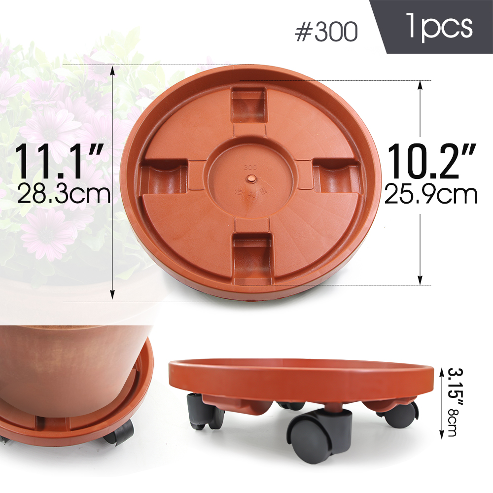 6-sizes Round Plant Flowerpot Pallet Shifting Roller Tray Outdoor Home ...