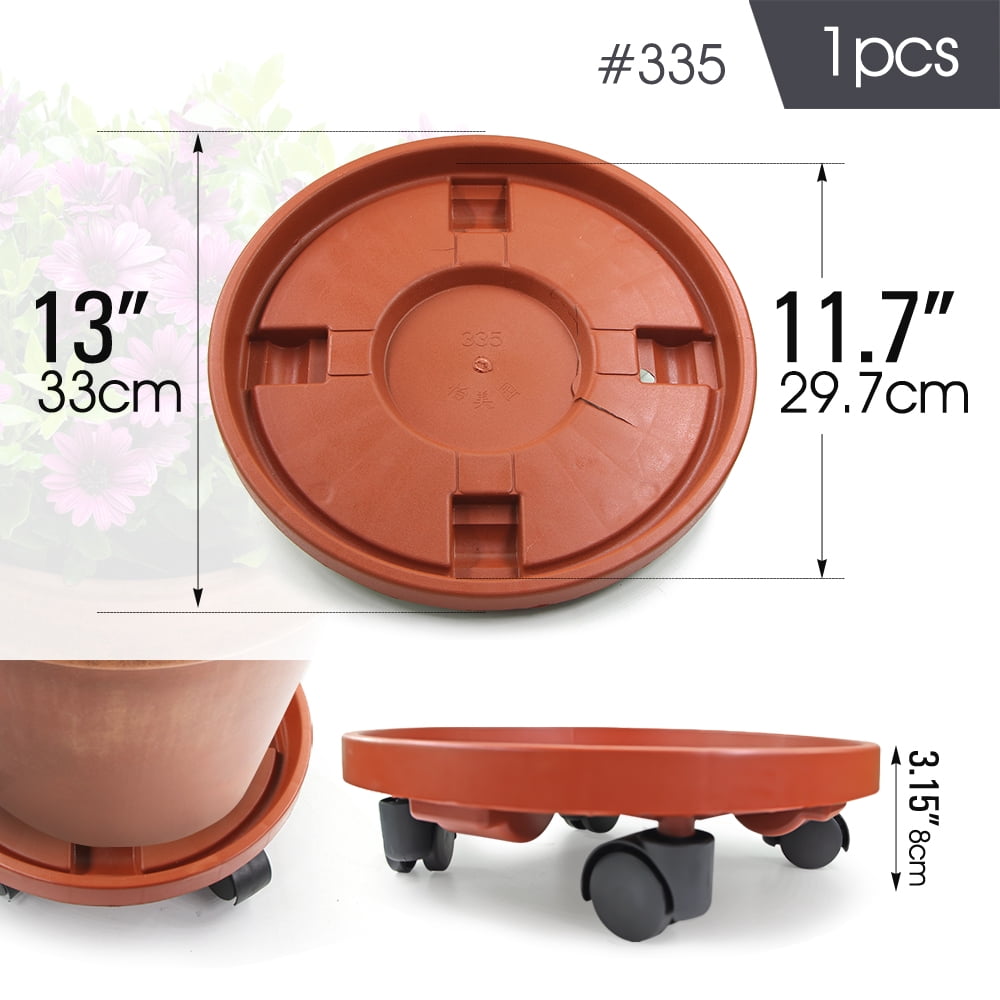 6-sizes Round Plant Flowerpot Pallet Shifting Roller Tray Outdoor Home ...