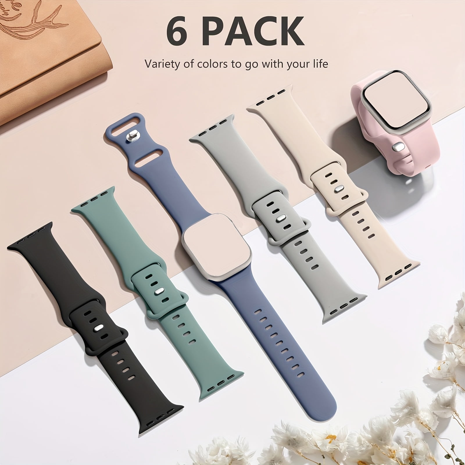 6 sports straps, compatible with Apple Watch ladies 40mm, 41mm,, 38mm ...