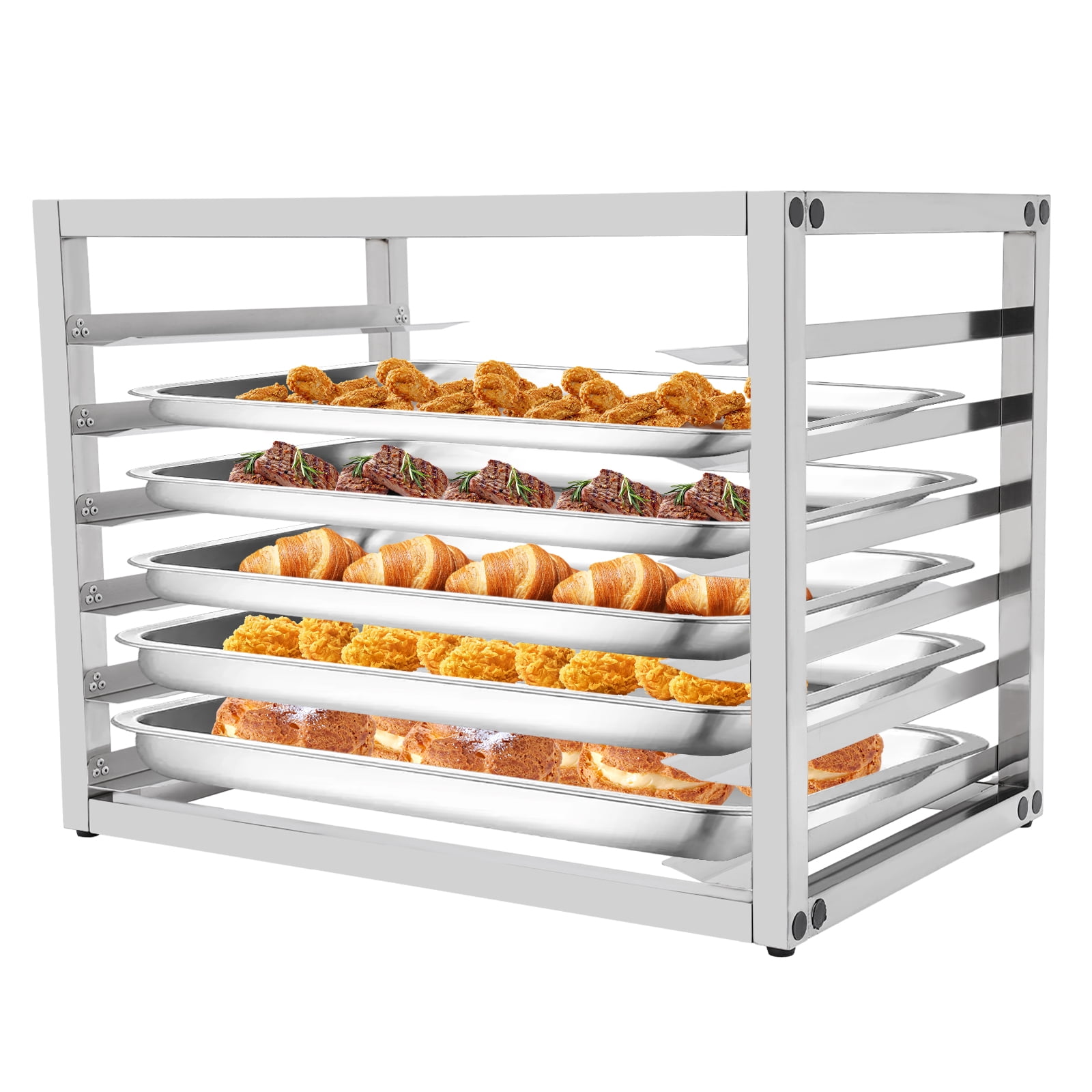 6-tier 201 Stainless Steel And Rubber Pan Rack Baking Tray Racks Bakery ...