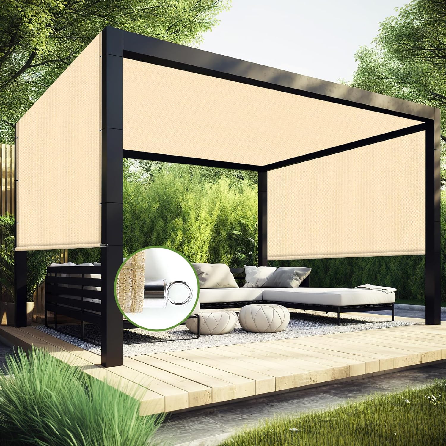 **6' w × 17' l pergola shade cover wheat pergola cover canopy ...