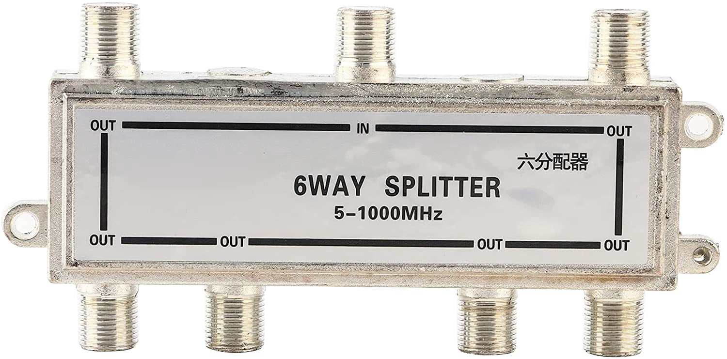 6-way coaxial cable splitter, 5-1000 indoor and outdoor TV coaxial ...