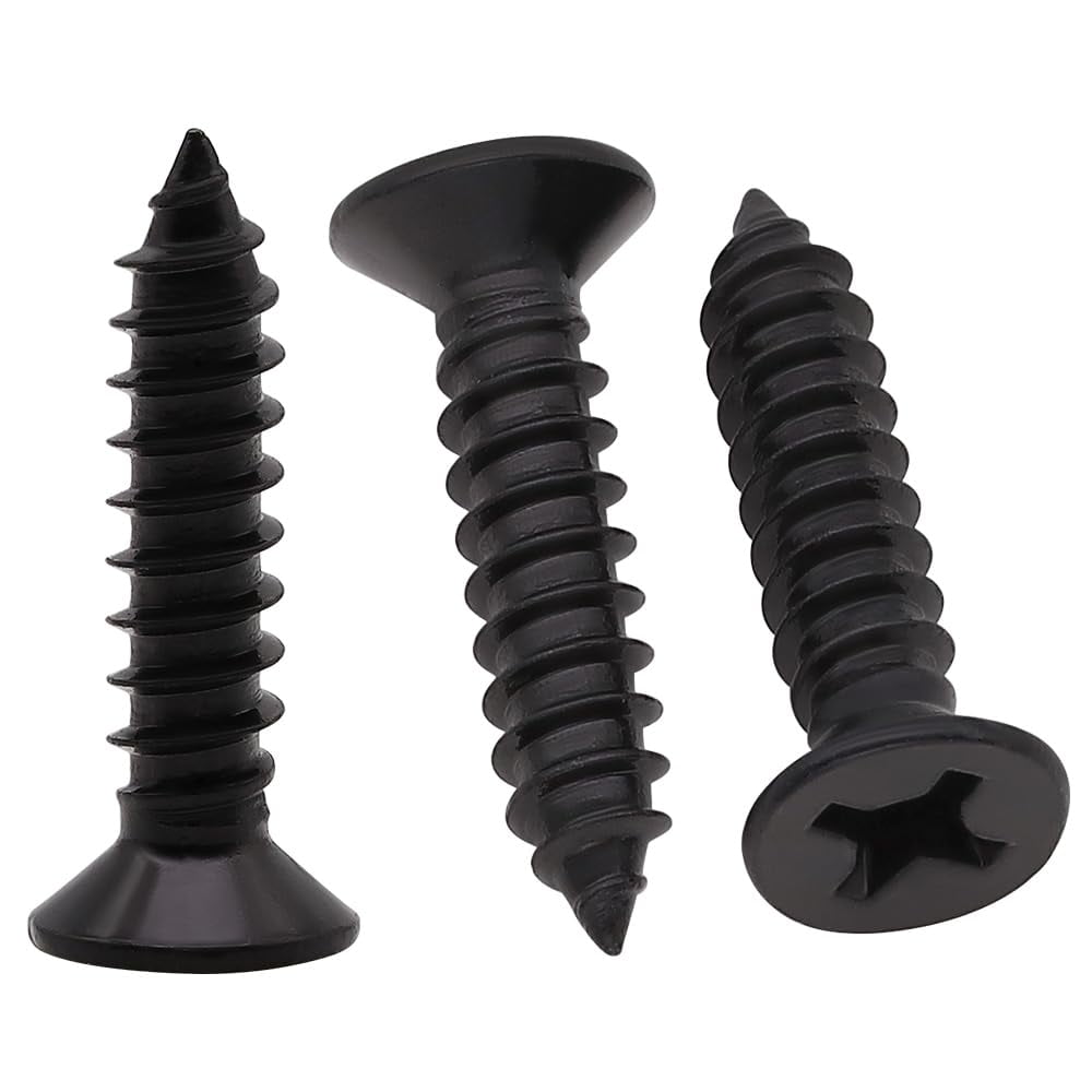 #6 x 1 (100 Pack) Stainless Steel Phillips Flat Head Wood Screws, Stainless Steel 304 (18-8 ...