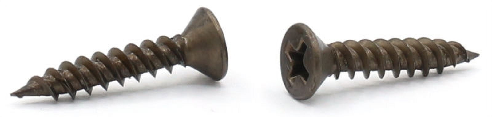 #6 x 1/2" Deep Thread Wood Screws / Phillips / Flat Head / Steel ...