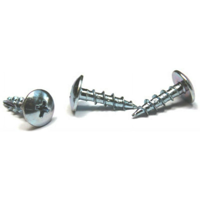 #6 x 1/2" Deep Thread Wood Screws / Phillips / Truss Head / Steel ...