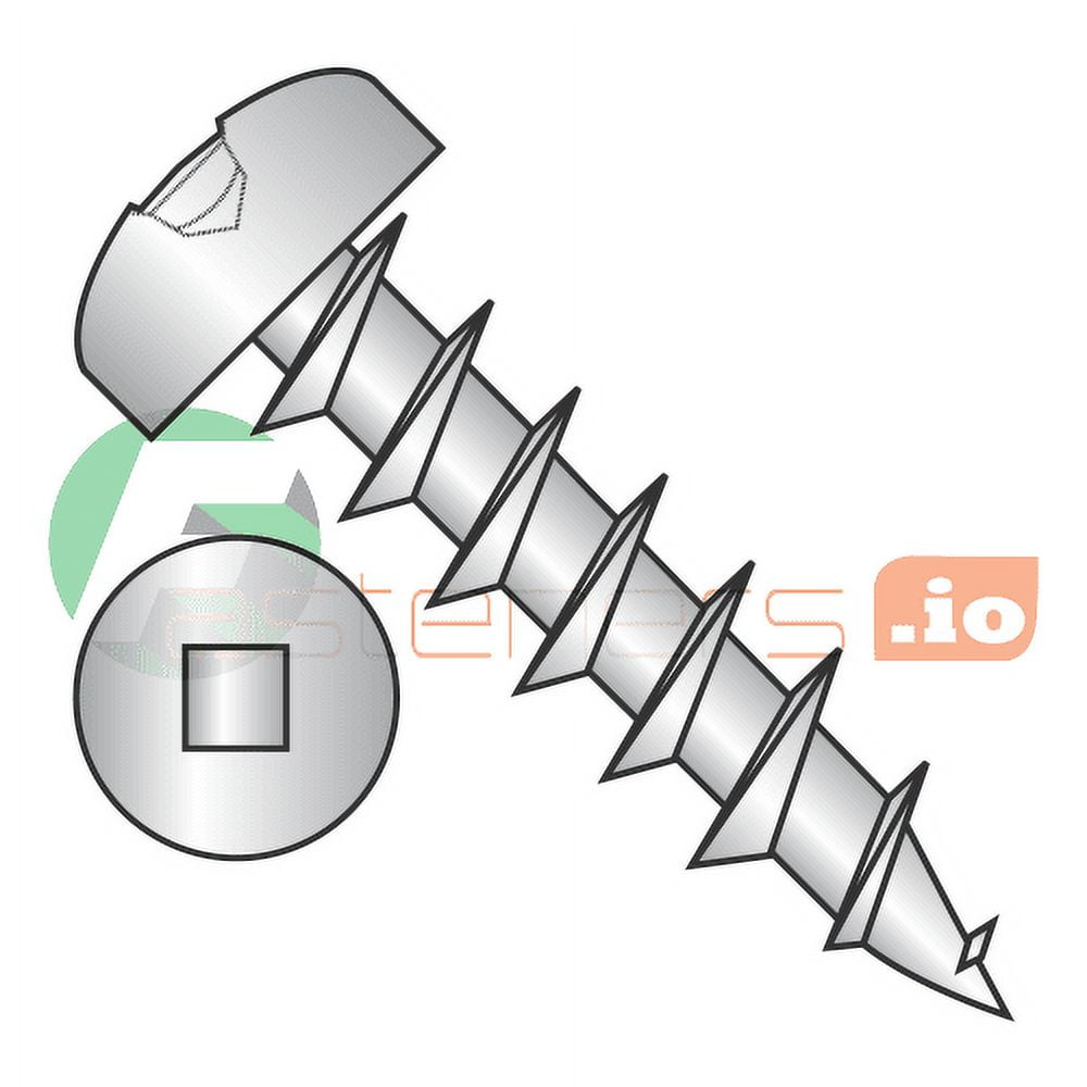 #6 x 1/2" Deep Thread Wood Screws / Square / Pan Head / Steel / Zinc ...