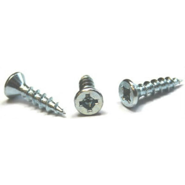 #6 x 1" Deep Thread Wood Screws / Combo / Flat Head / Steel / Zinc ...