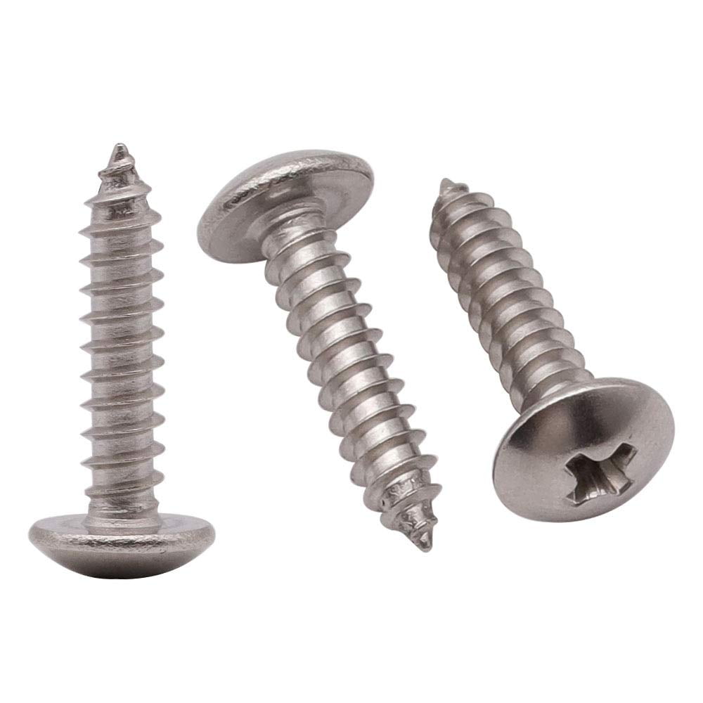 #6 x 1 Stainless Steel Truss Head Self Tapping Screws, 304 SS (18-8 ...