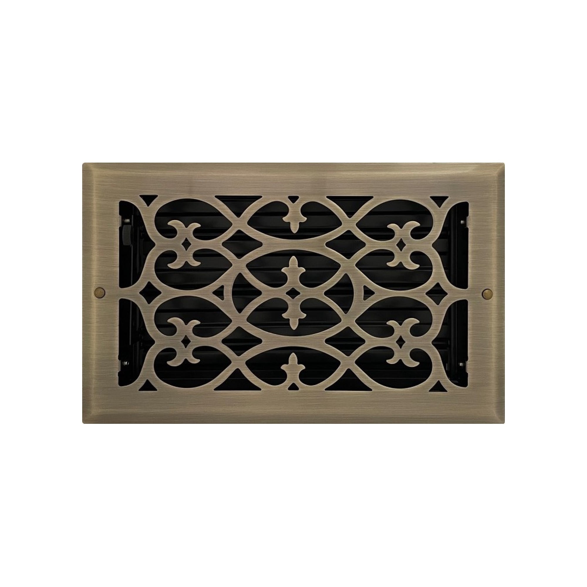 6" x 10" Antique Brass Victorian Style Floor Register - Decorative Vent ...