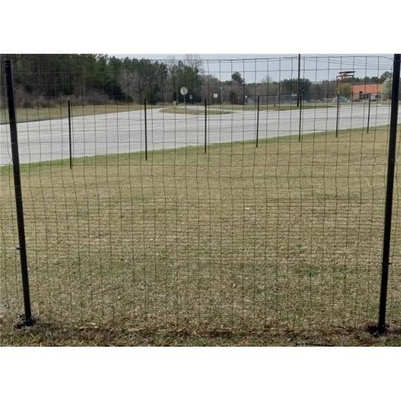 6 x 100 ft. Black Steel Graduated Reinforced Bottom Square Grid Fence ...