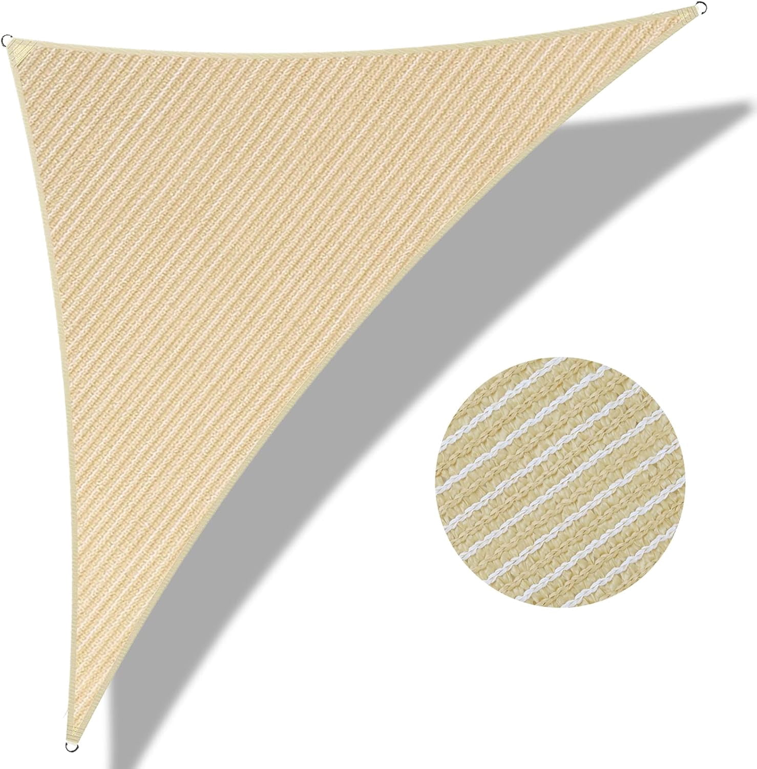 6' x 11' x 12.5' triangle sun shade sail canopy uv block fabric shelter ...