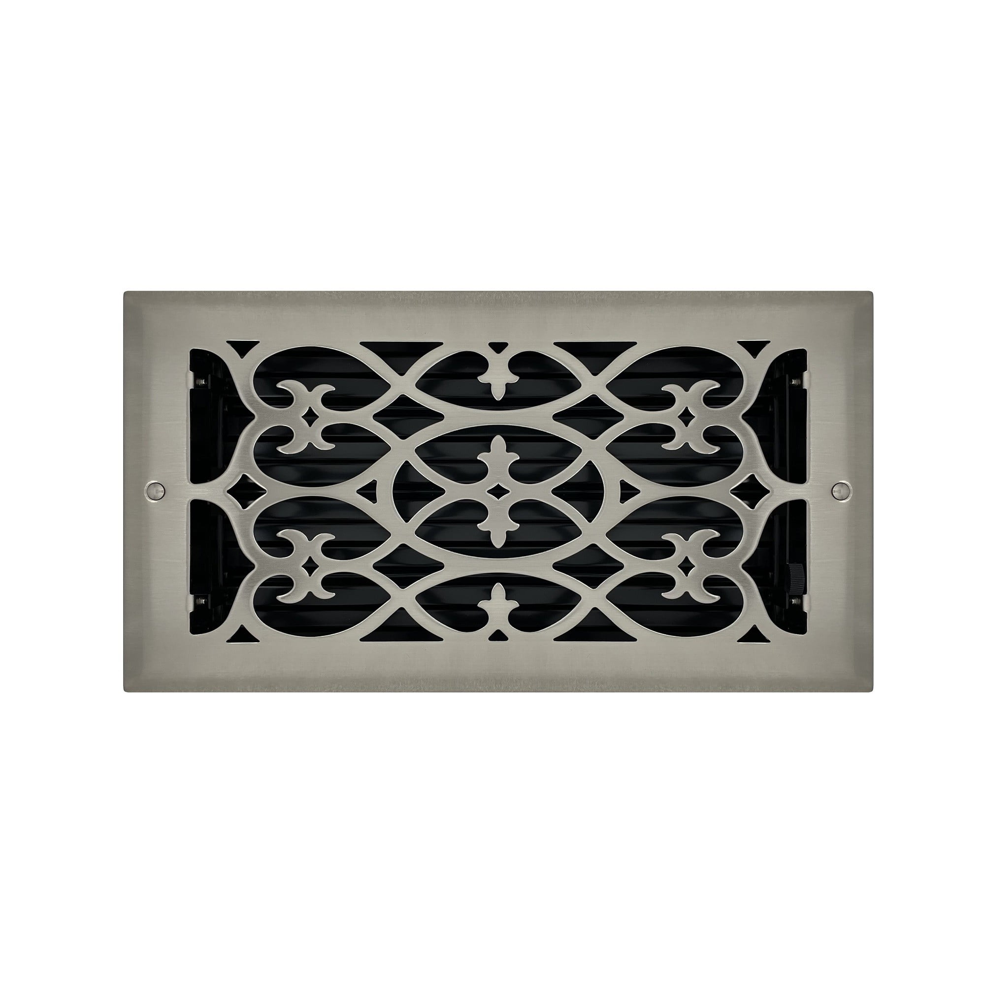 6" x 12" Brushed Nickel Victorian Style Floor Register - Decorative ...