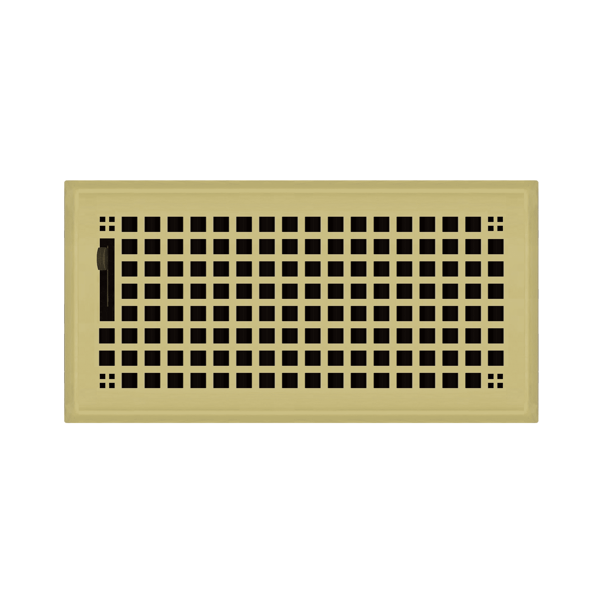 6" x 12" Polished Brass Rockwell Style Floor Register - Decorative Vent ...