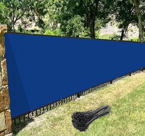 6' x 12' Privacy Fence Screen in Blue for Chain Link Fence W/ Brass ...